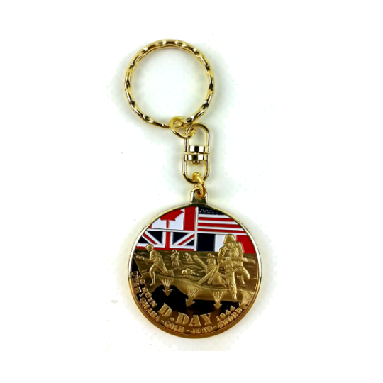 Enamelled Key Ring : D-Day Gold